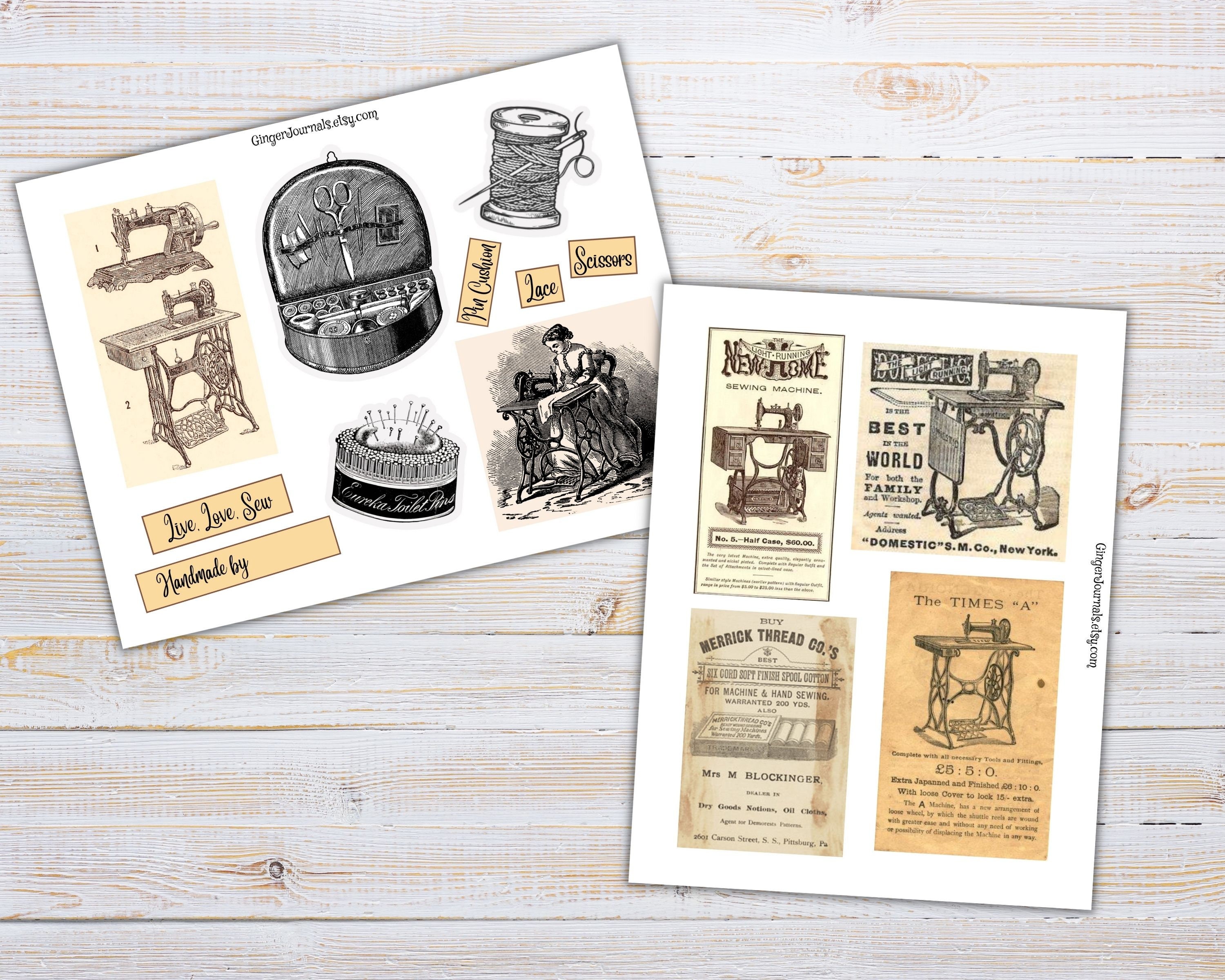 Vintage Sewing Ephemera Pages Digital File Vintage Scraps - Etsy