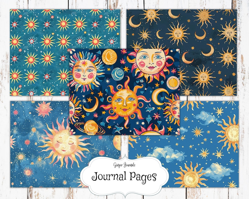 Celestial Sun Junk Journal Kit, Ephemera, Junk Journal Printable ...