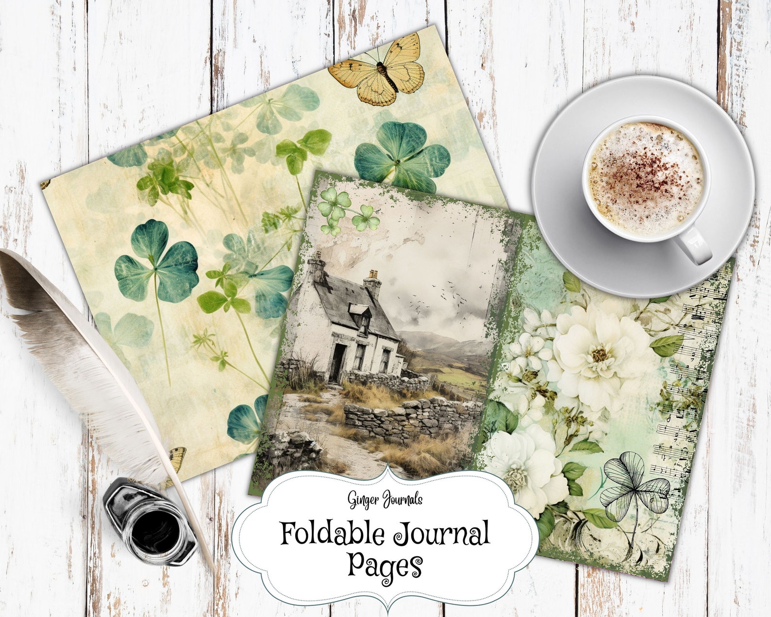 Vintage Irish Junk Journal Kit, Junk Journal Printable, Irish Journal ...