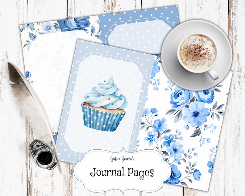 New Baby Junk Journal Kit, Blue Baby Journal, Junk Journal Printable ...