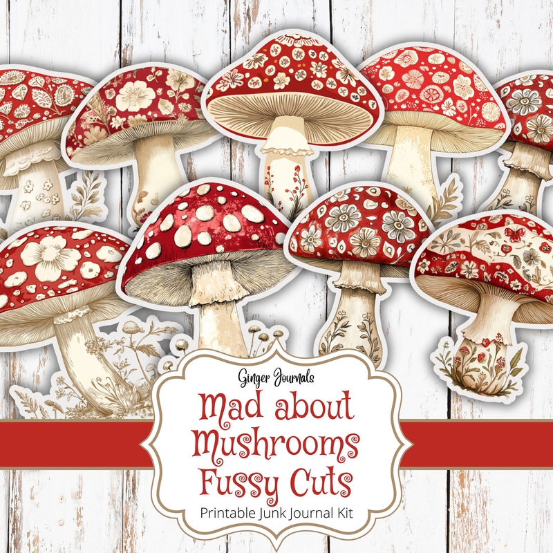 Red Mushroom Fussy Cut - Etsy UK