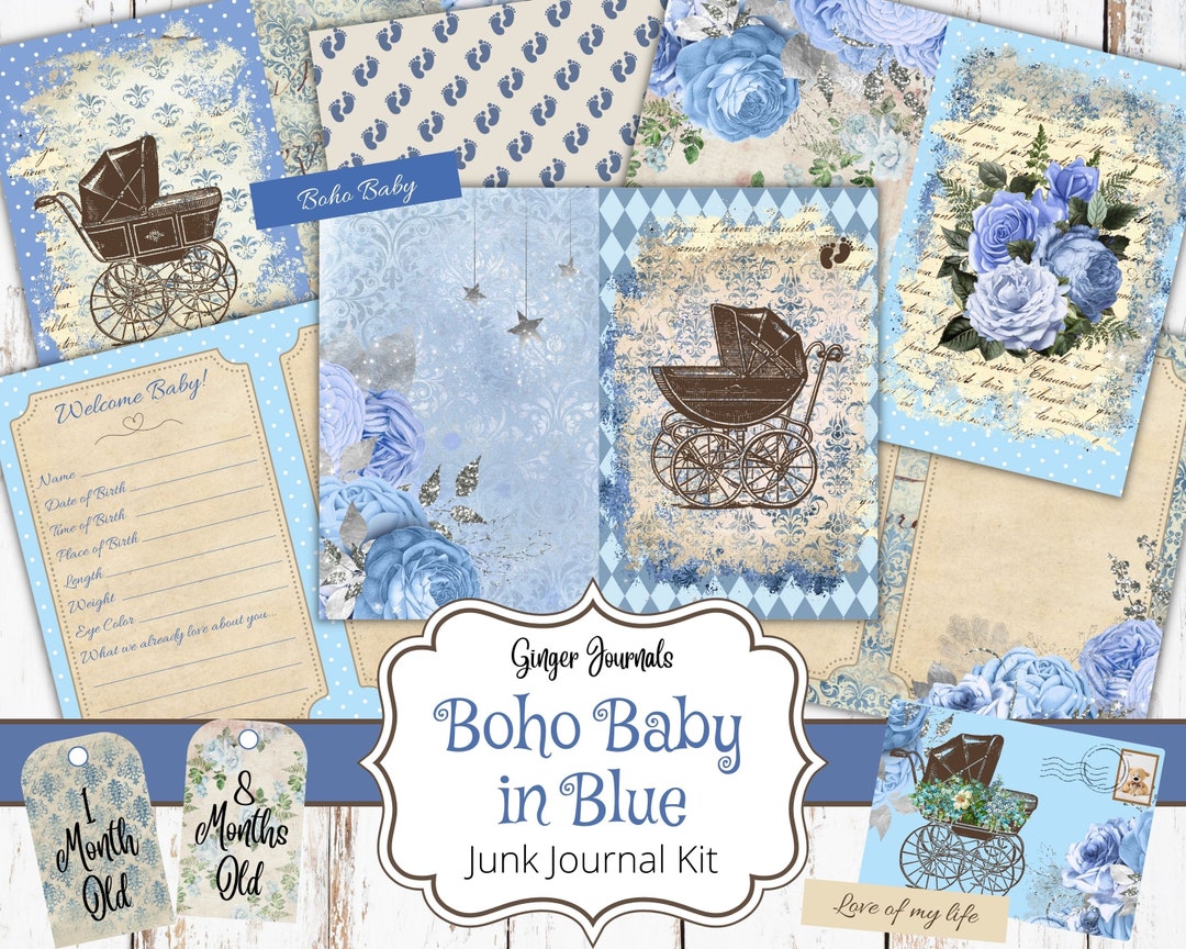 Baby Junk Journal Kit, Junk Journal Printable, Junk Journal Paper ...