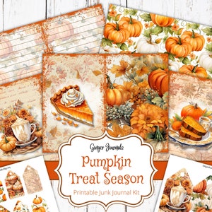 Pumpkin Junk Journal Kit, Junk Journal Printable, Pumpkin Ephemera ...
