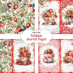Strawberry Junk Journal Kit, Junk Journal Printable, Junk Journal Paper ...