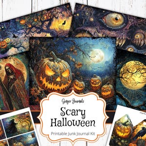 Scary Halloween Junk Journal Kit, Junk Journal Printable, Journal ...