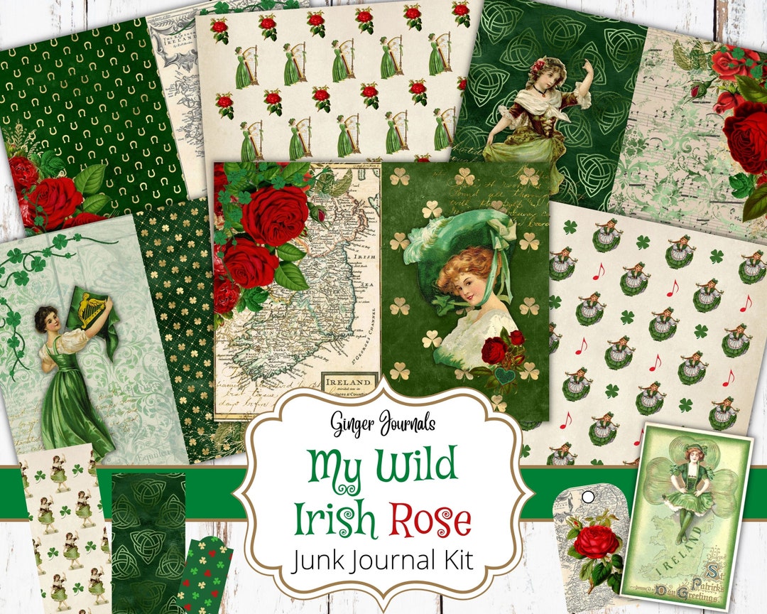 Vintage Irish Junk Journal Kit, Junk Journal Printable, Irish Paper, St ...