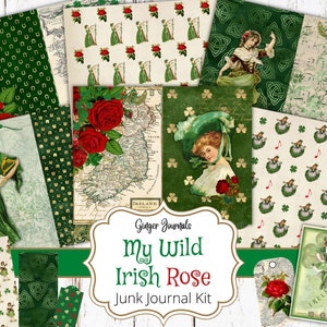 Vintage Irish Junk Journal Kit, Junk Journal Printable, Irish Paper, St ...