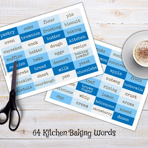 Kitchen Baking Words, Junk Journal Printable, Junk Journal Ephemera ...