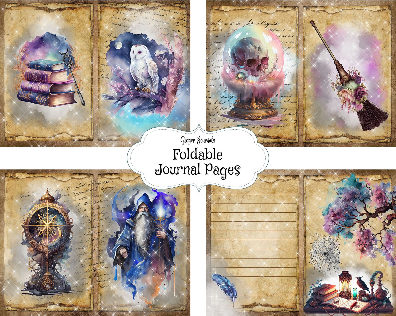 School of Magic Junk Journal Kit, Junk Journal Printable, Witch Junk ...