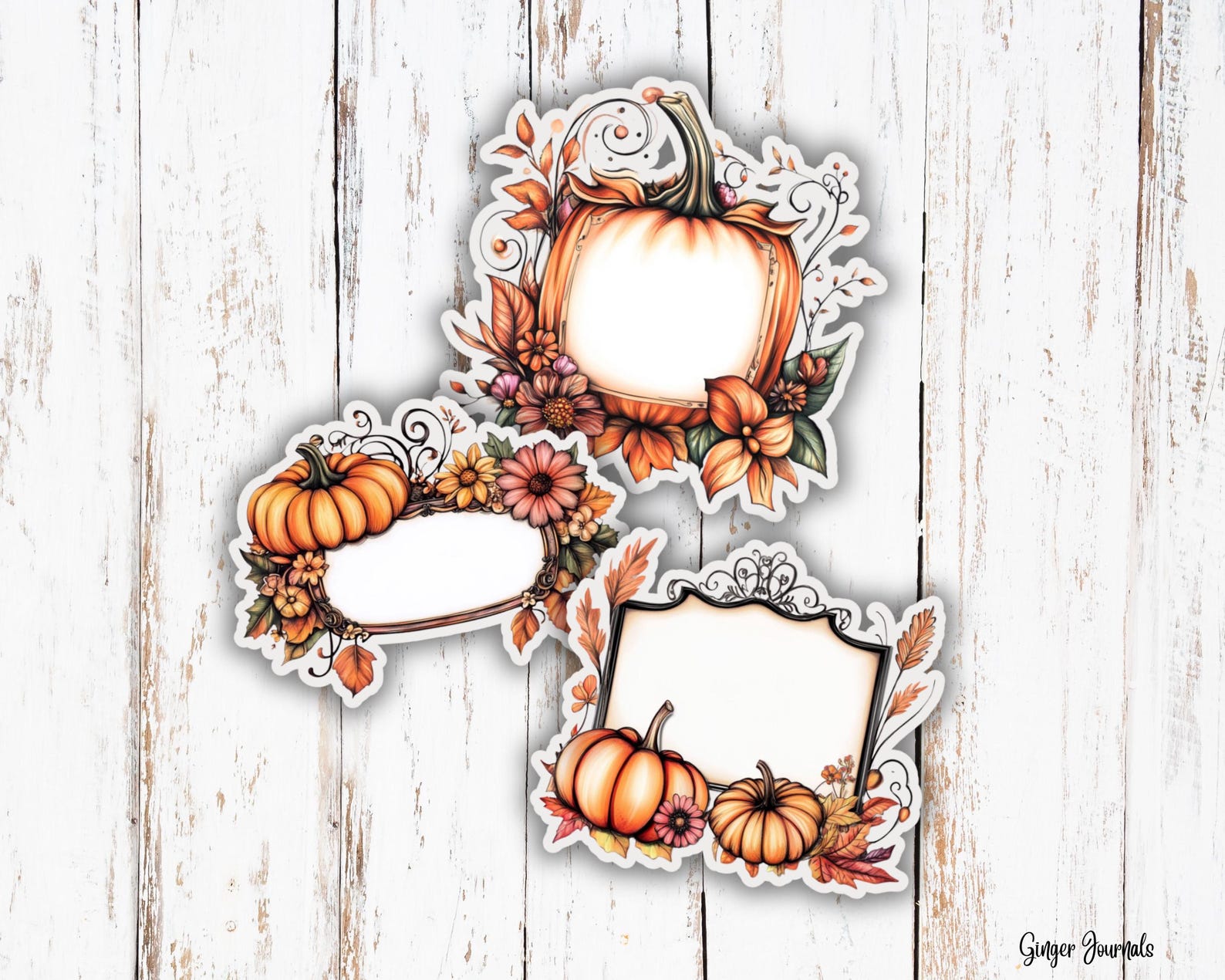 Fall Pumpkin Labels Fussy Cuts, Tag Fussy Cuts, Junk Journal Kit ...