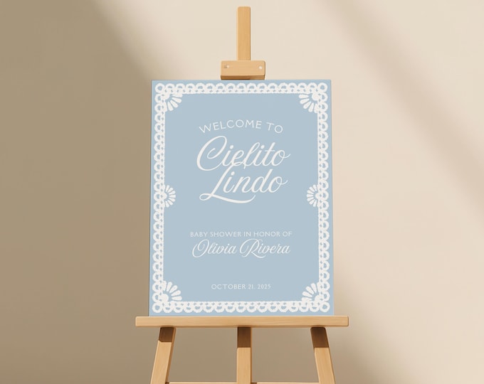 Cielito Lindo Baby Shower Welcome Sign, Editable Cielito Lindo Baby ...