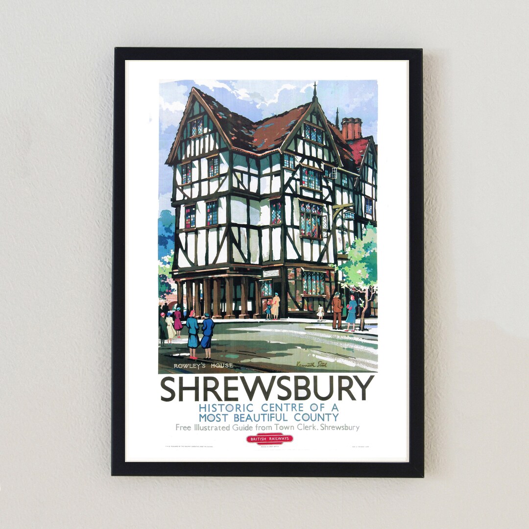 Vintage Shrewsbury British Railways Train Historic City Advertising ...
