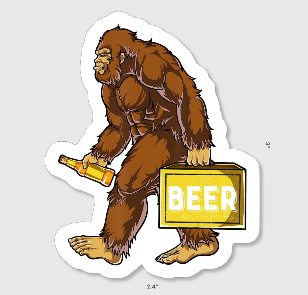 Funny Bigfoot With Box of Beer Sticker! - Etsy