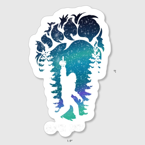 Bigfoot Middle Finger Sticker - Etsy