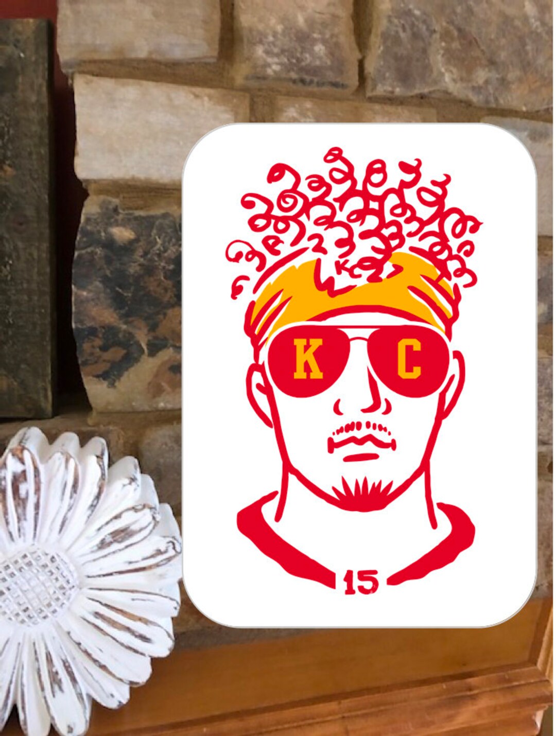 Patrick Mahomes Sign Stating KC and #15 With His Aviators On - Etsy