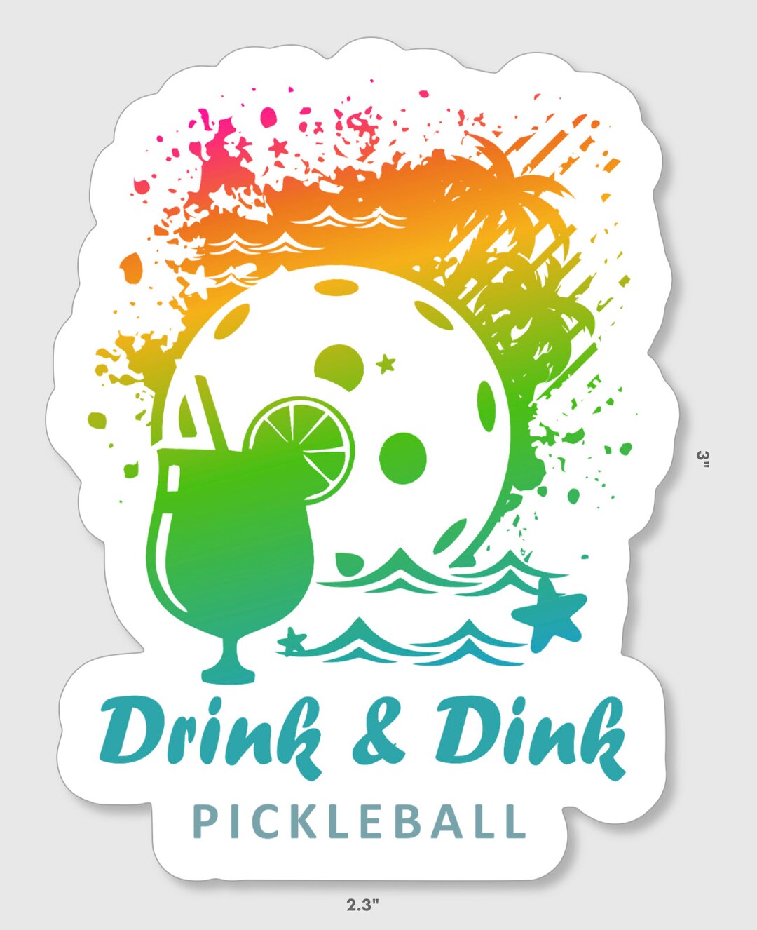 Pickleball Sticker Stating, drink and Dink Pickleball - Etsy
