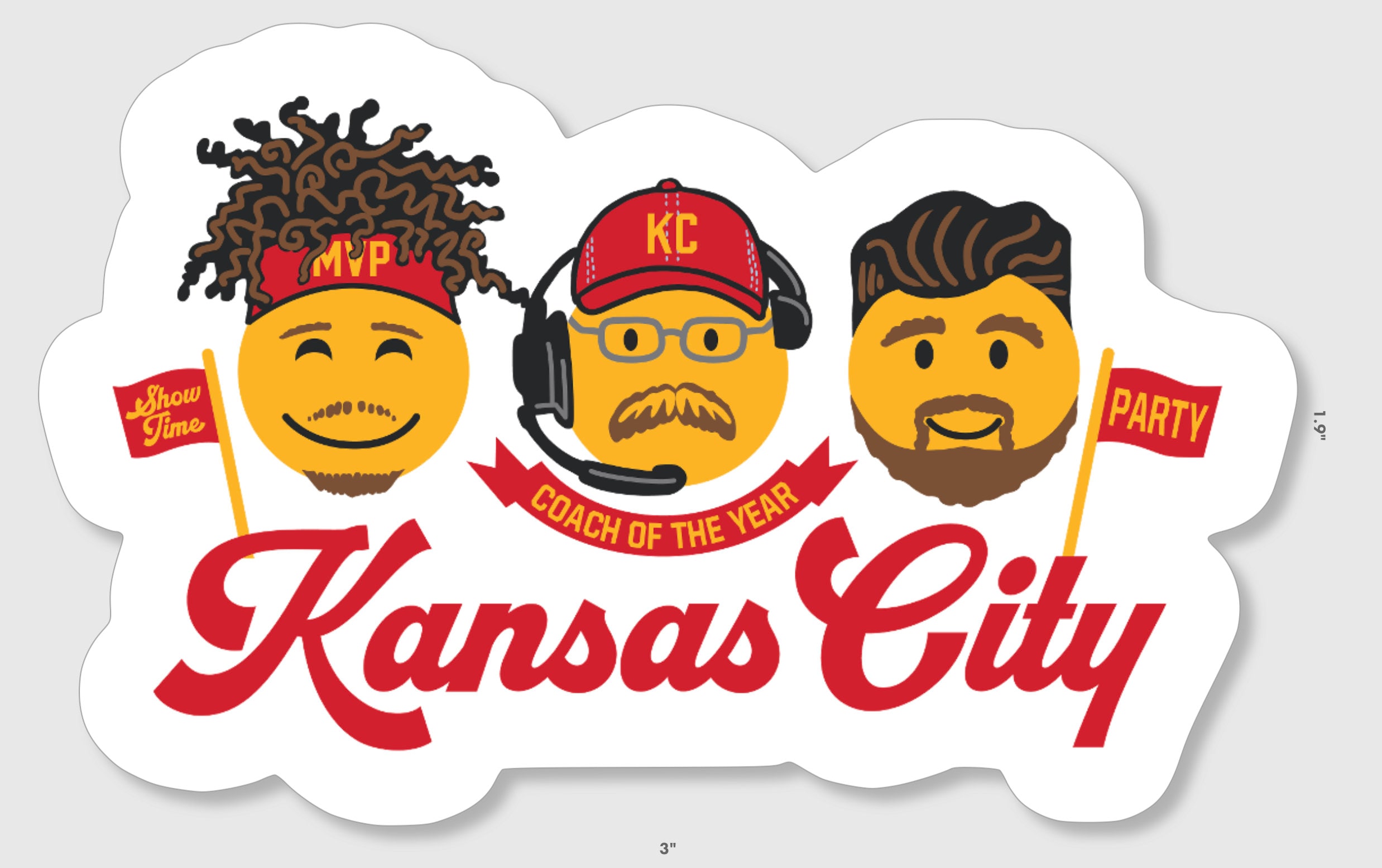 Etiqueta engomada del emoji de los jefes de Kansas City - Etsy México