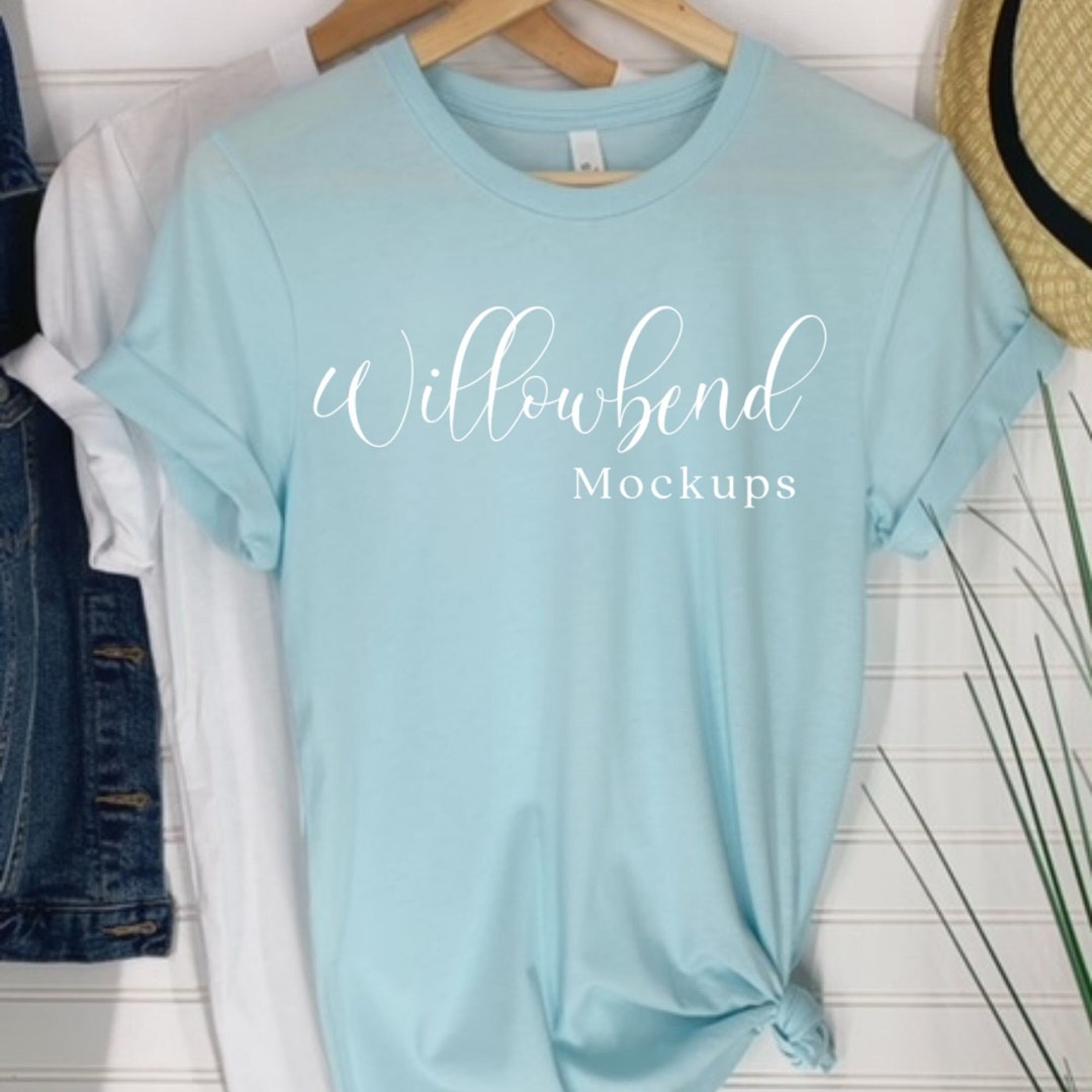 Heather Ice Blue / Bella Canvas Tee Shirt Mockup Photo /3001 CVC T ...