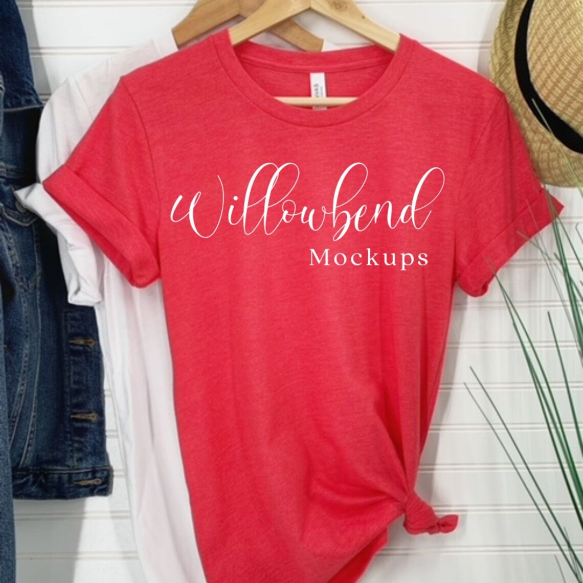 Heather Red / Bella Canvas Tee Shirt Mockup Photo /3001 CVC T Shirt ...