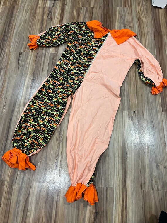 Vintage 60s Clown Costume Colorful Zipper Back Pom Po… - Gem