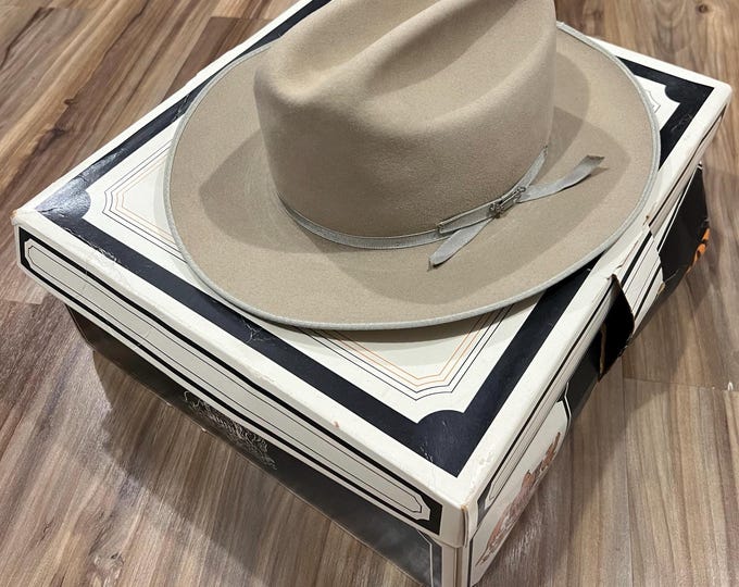 Vintage Stetson Western 3X Open Road Felt Hat Fedora Beaver in Box USA ...