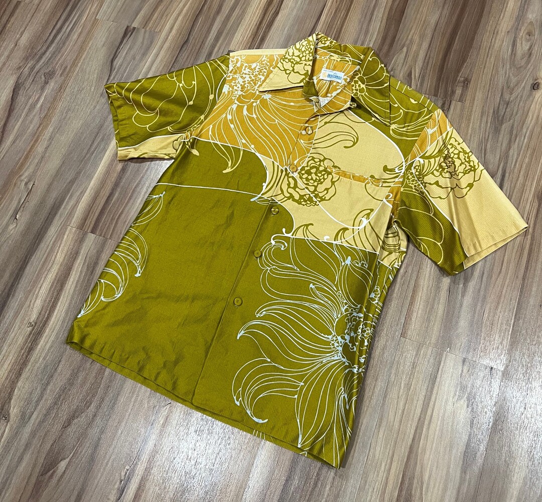Small/ Medium Vintage 60s 70s Loop Collar Hawaiian Shirt Andrade Honolulu - Etsy