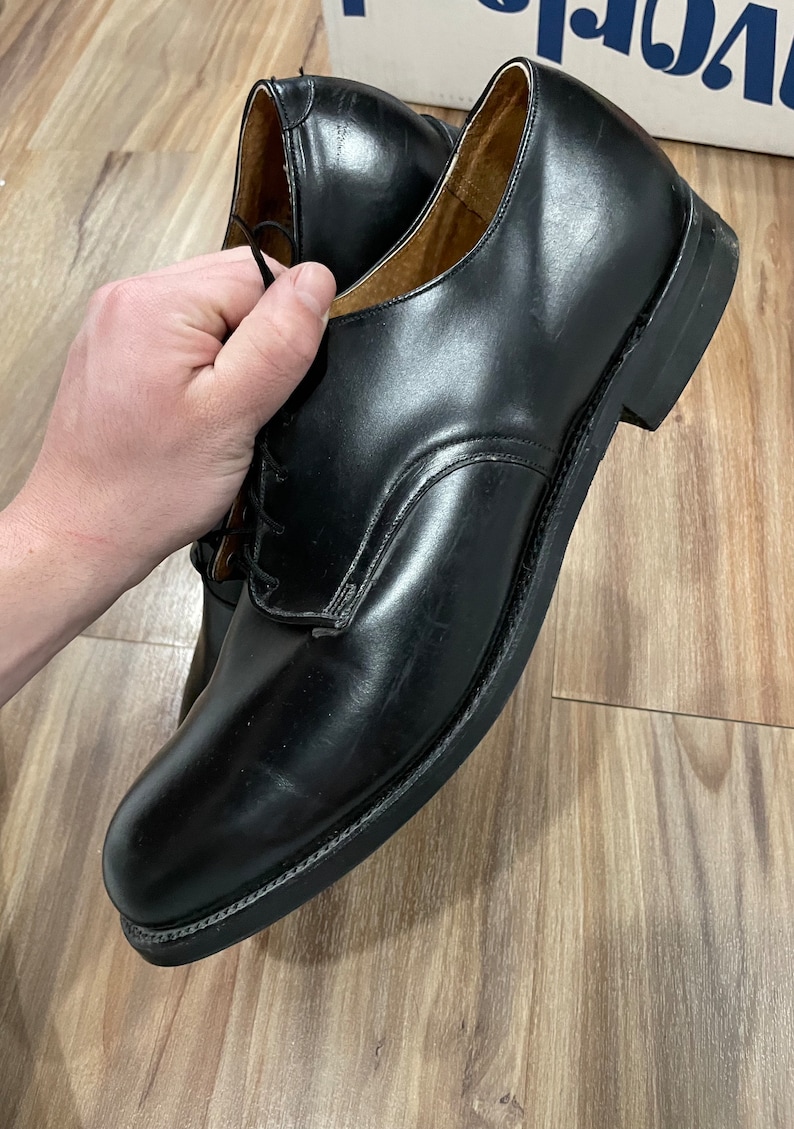 12R Vintage 80s USN Military Service Dress Shoes Black Leather - Etsy