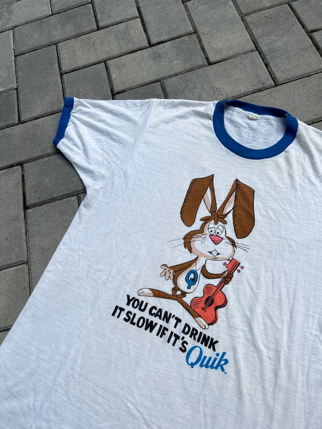 Large Vintage 70s Nesquik "you Can't Drink It Slow If It's Quik" Ringer ...