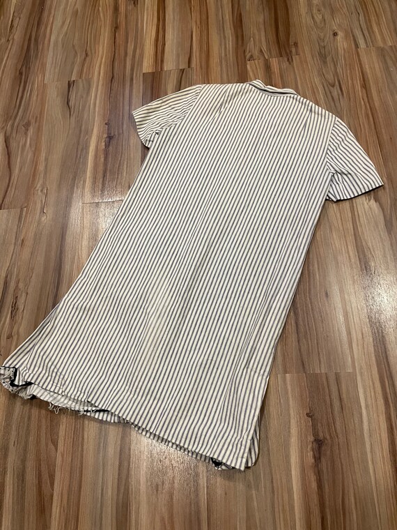 Medium 40s 50s Vintage Ticking Fabric Custom Homemade… - Gem