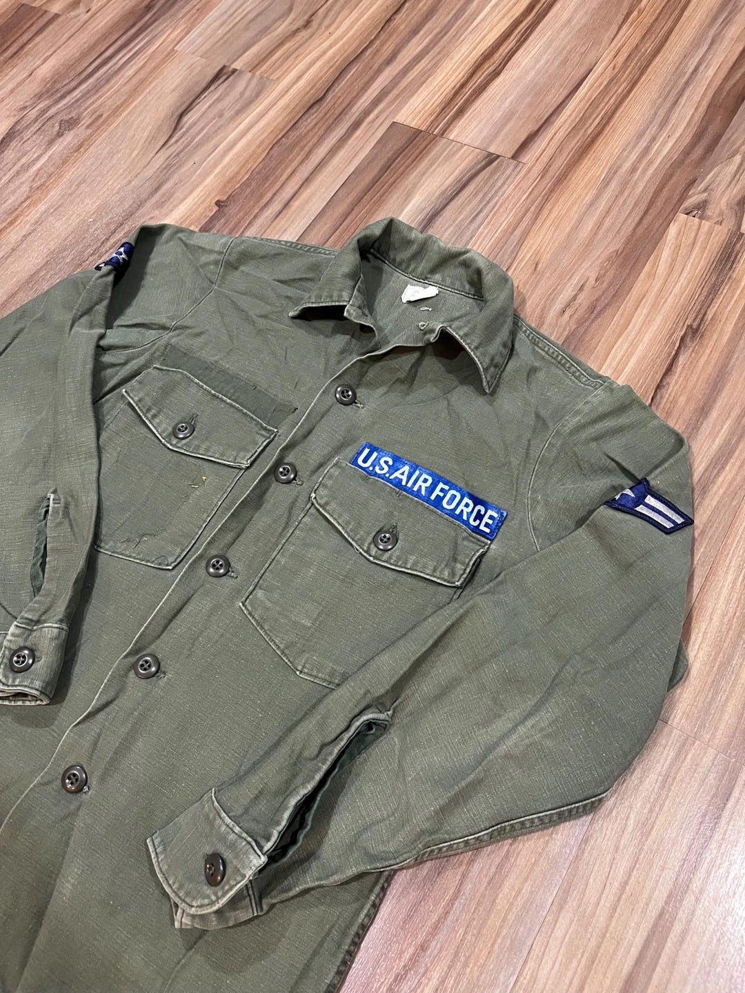 Small Vintage 60s 70s US Military Air Force Vietnam War Long Sleeve ...