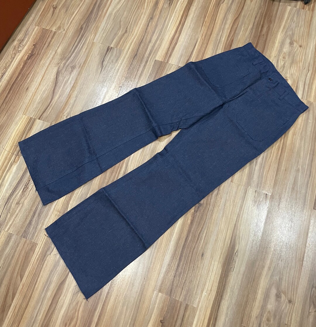 32R Vintage 90s USN Utility Dark Wash Cotton Denim Trousers Jeans Type ...