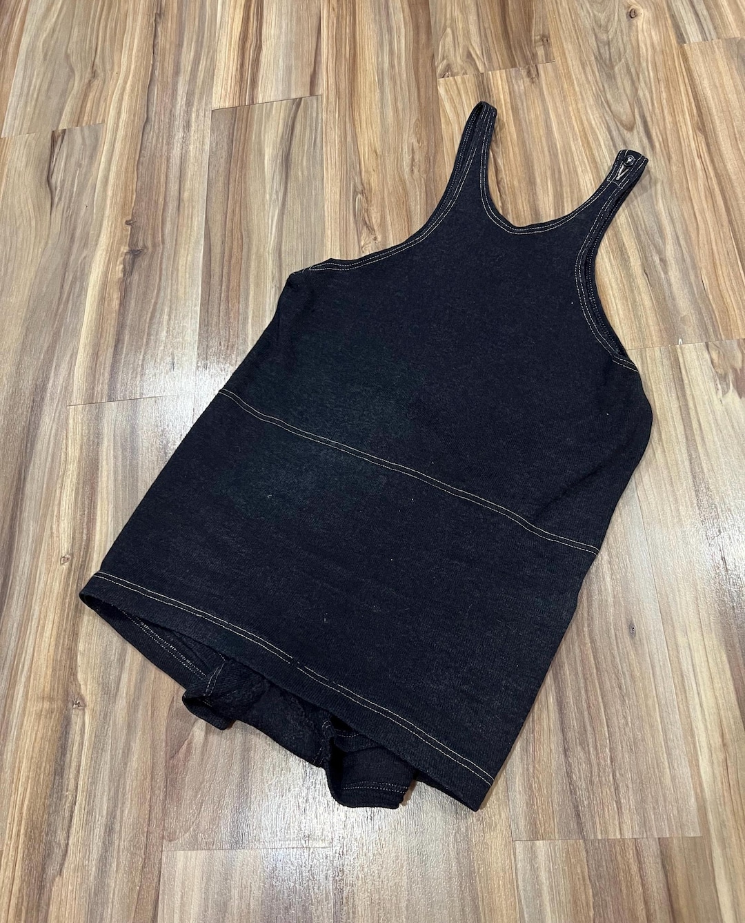 Vintage 20s Wool Swimsuit Bathing Suit Charcoal Black One Piece USA ...