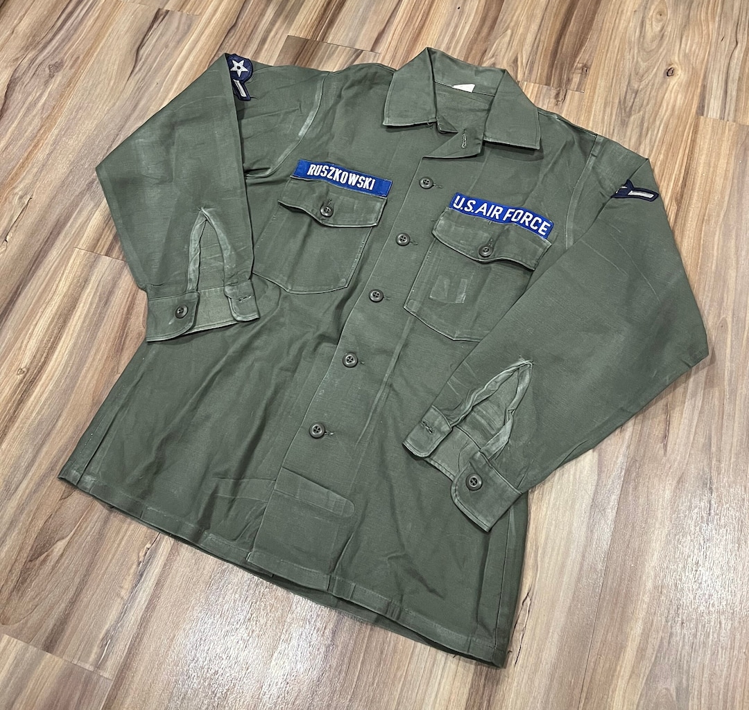 Large Vintage 60s 70s US Military Air Force Vietnam War Long Sleeve ...