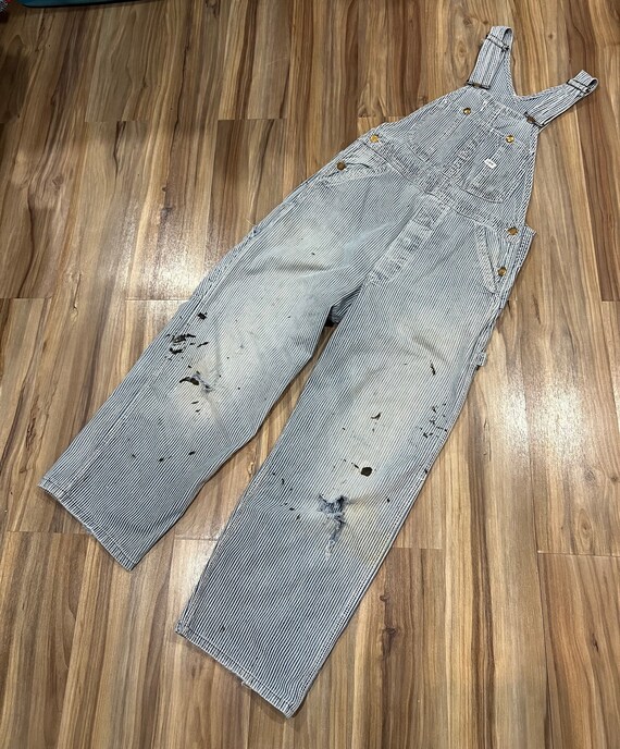 Vintage 60s Distressed Lee Denim Hickory Pinstripe Ov… - Gem