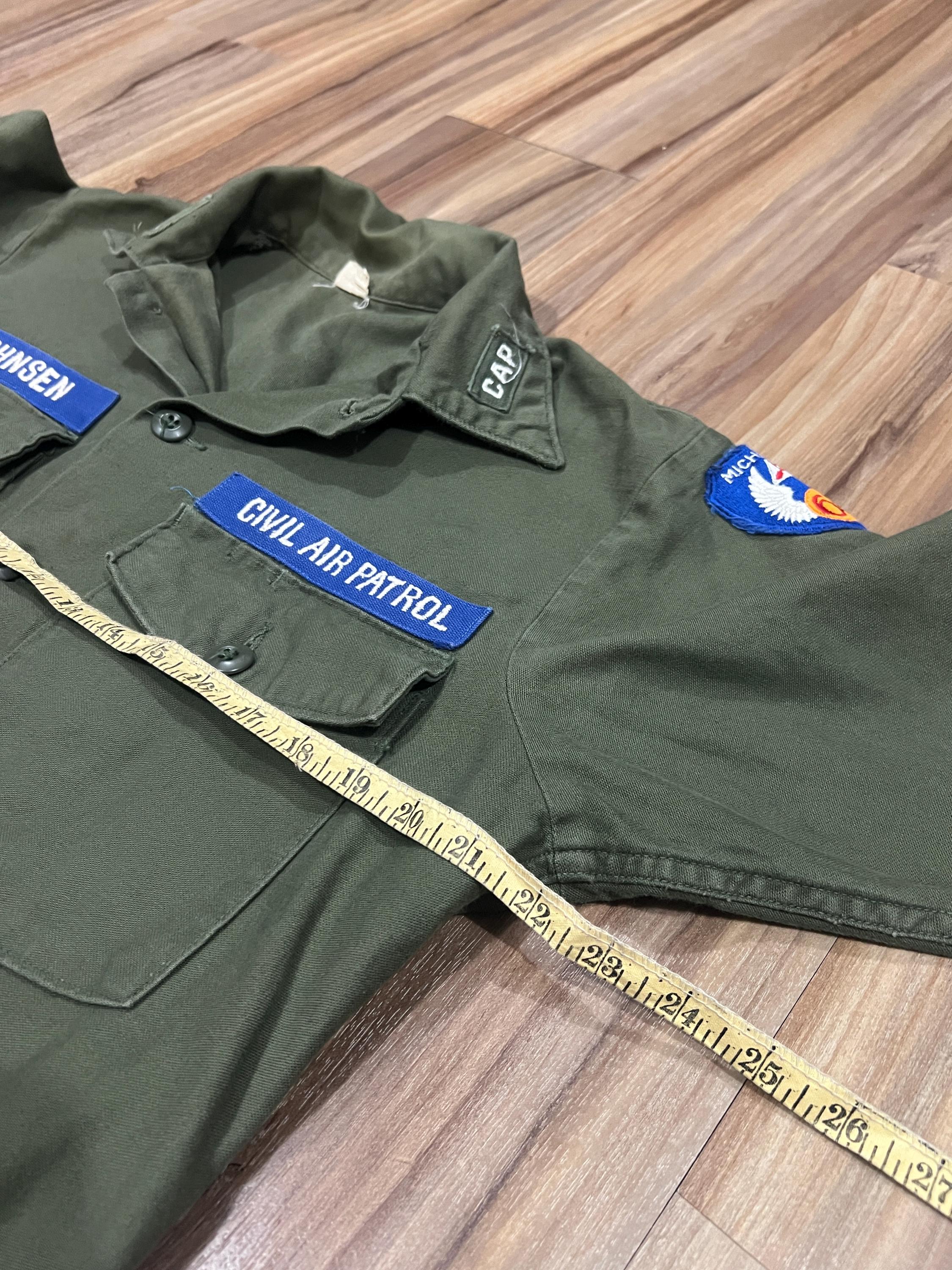 Large Vintage 70s US Military Air Force Vietnam War Long Sleeve Cotton ...