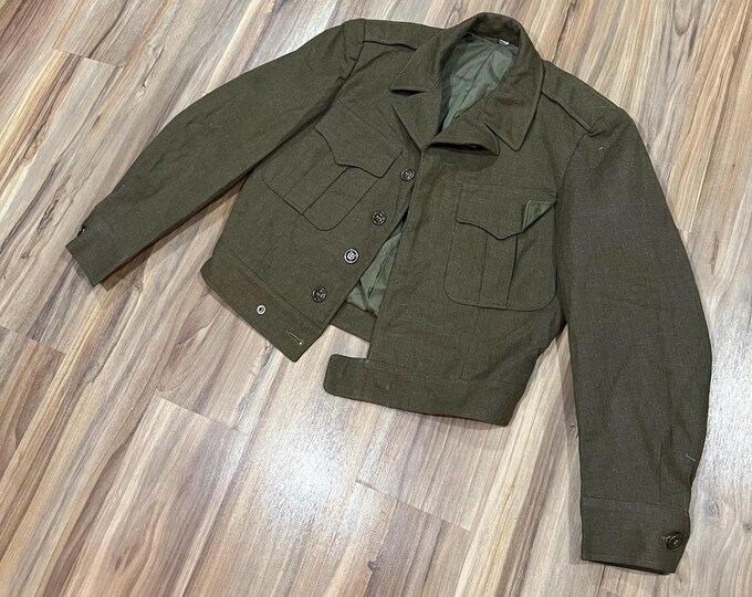 36S Vintage 40s 50s US Army Military Cropped Battle Dress Wool Ike ...