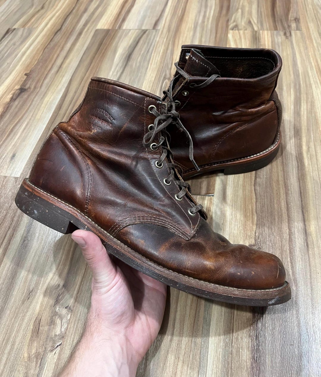 Vintage Chippewa Leather Lace up Service Boots Men’s Brown Size 43.5 ...
