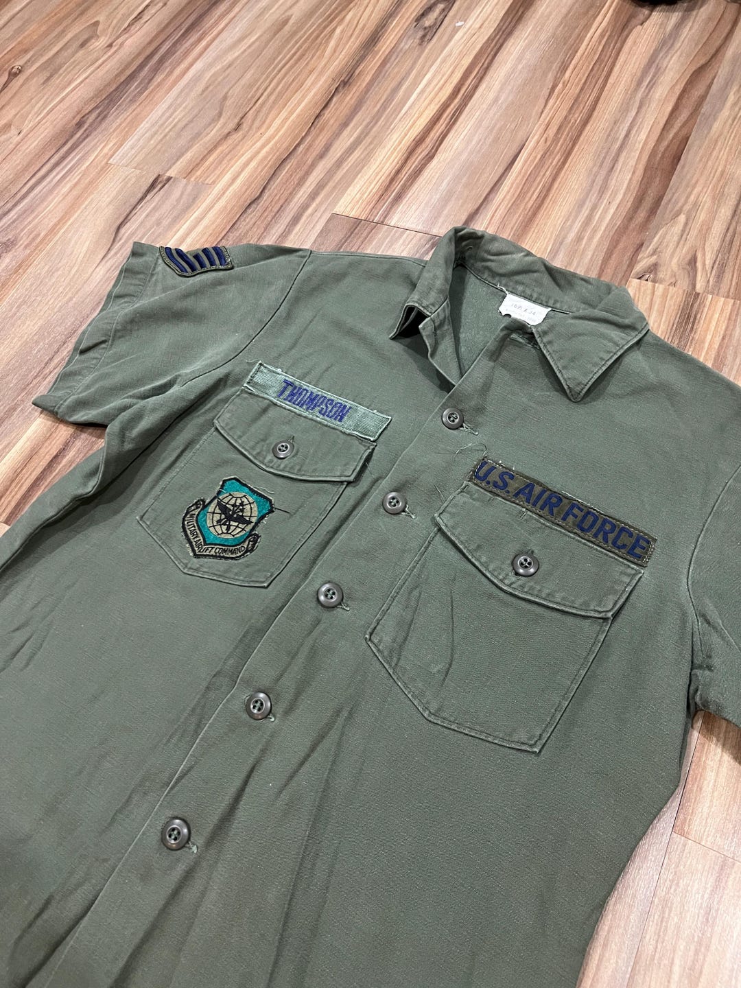 M/large Vintage 70s US Army Military Air Force Shirt Fatigue W/ Patches ...