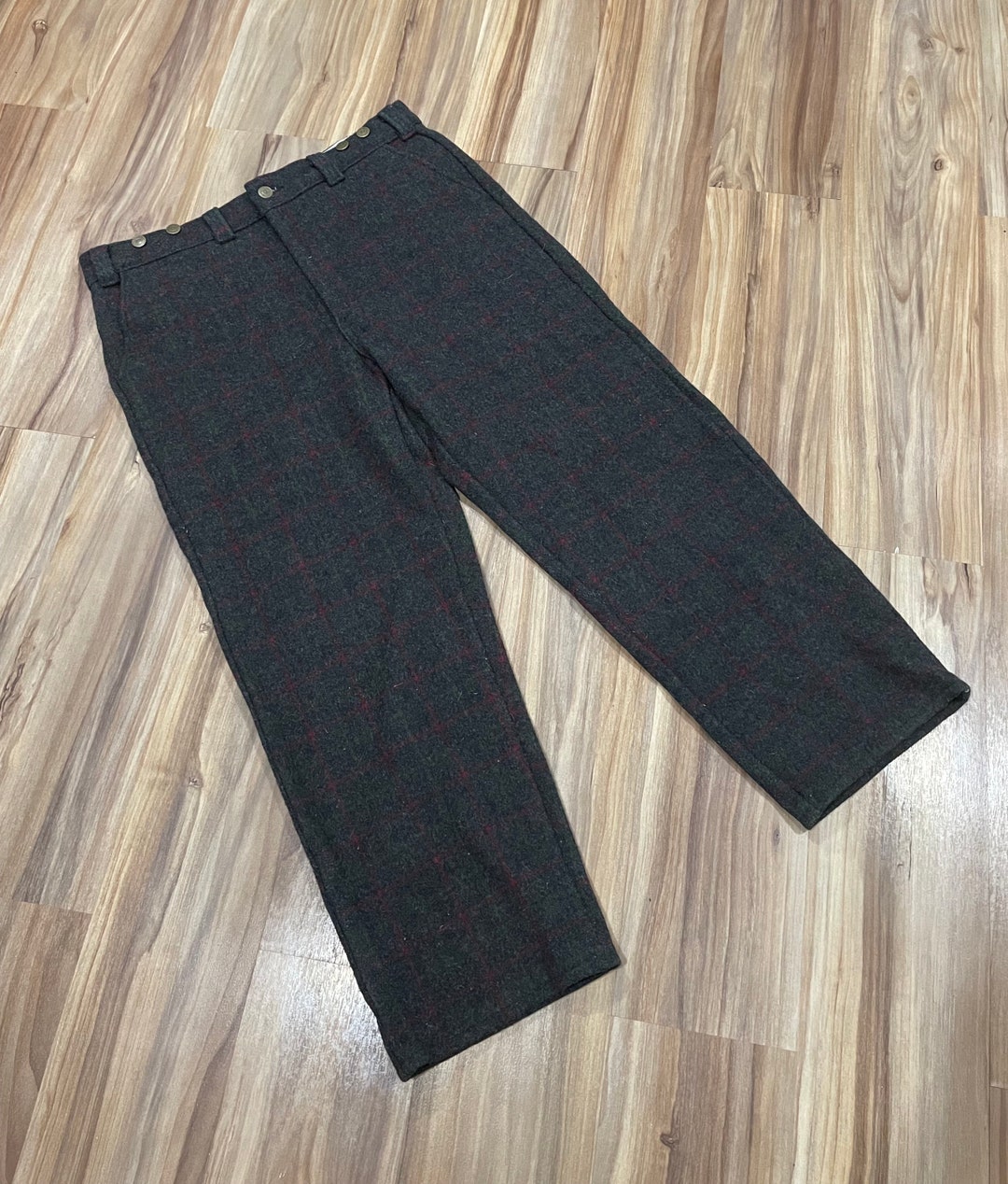 34x28 Vintage 80s 90s Codet Malone Wool Pants USA Made Grey Hunting ...
