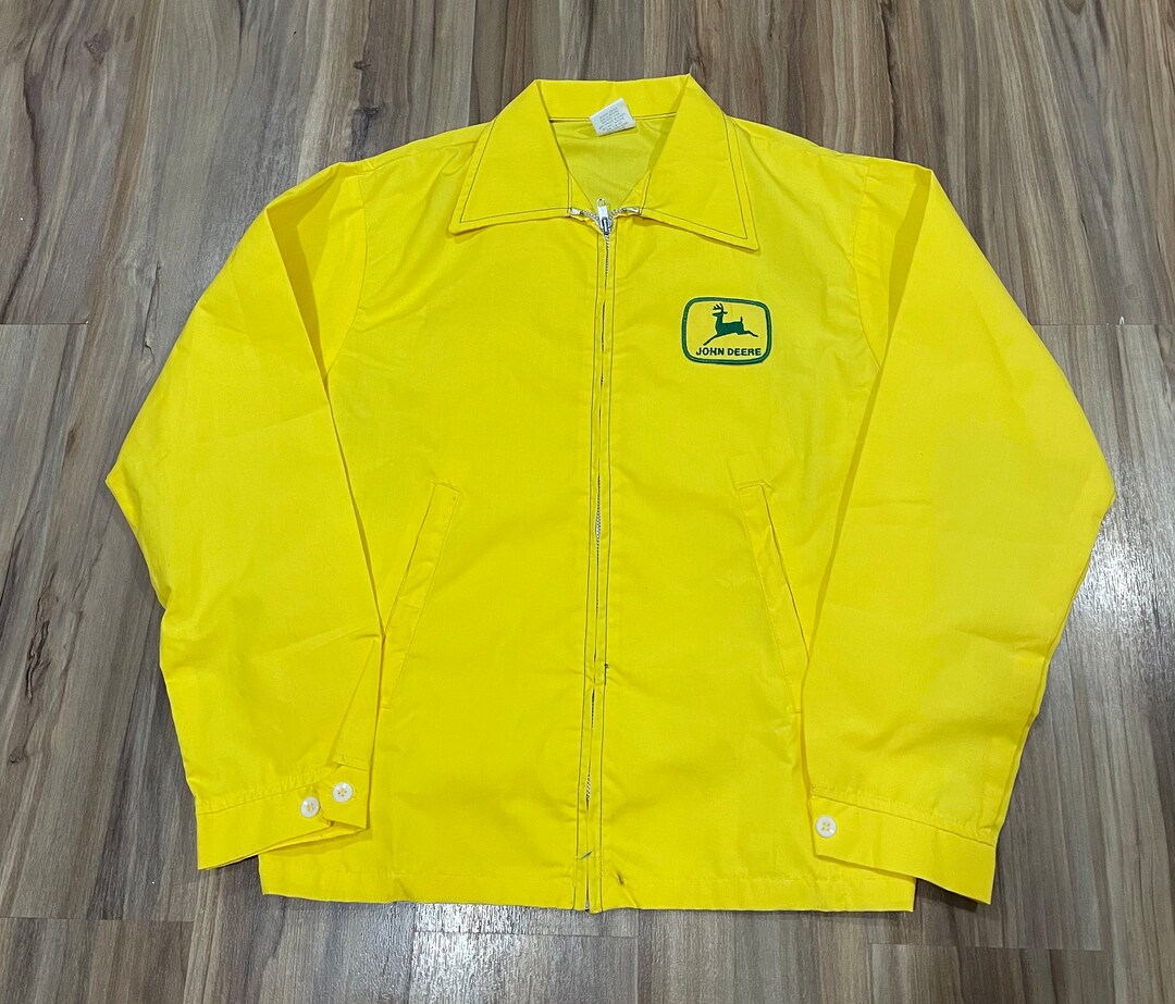 Medium Vintage 70s John Deere Tractors Advertising Windbreaker Jacket ...