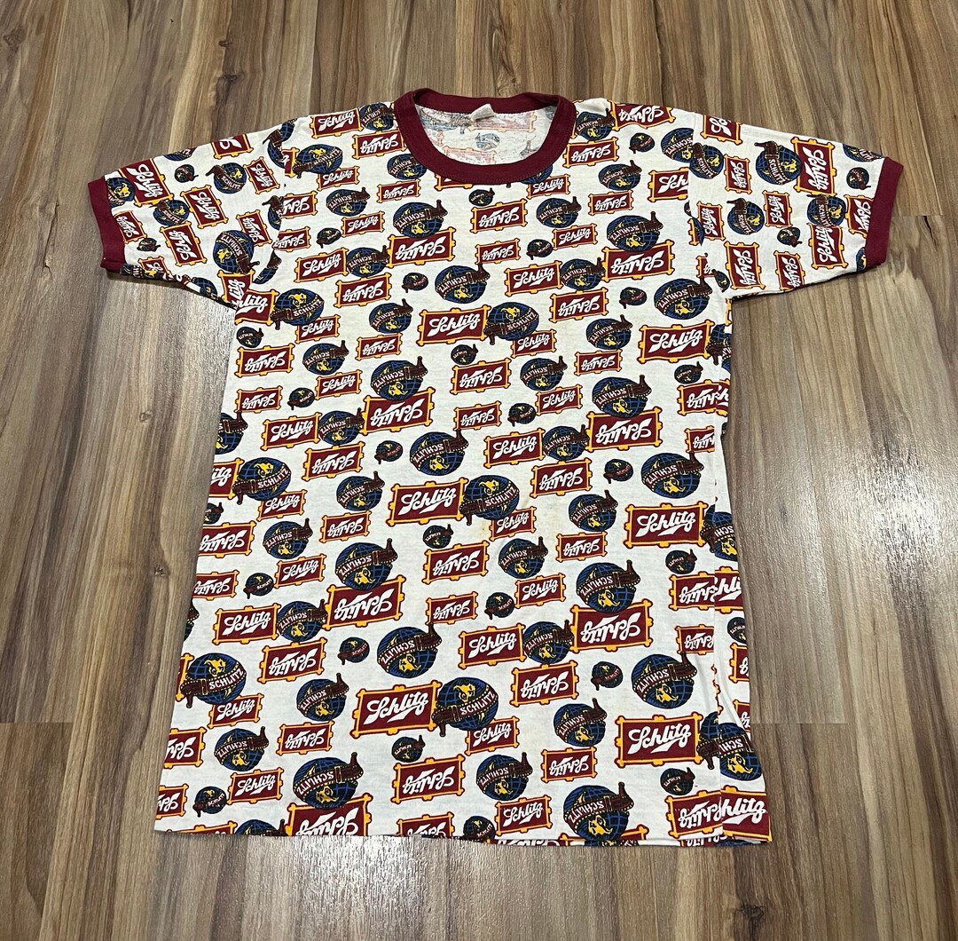 Large Vintage 70s Schlitz Beer Ringer Print T Shirt Graphic - Etsy