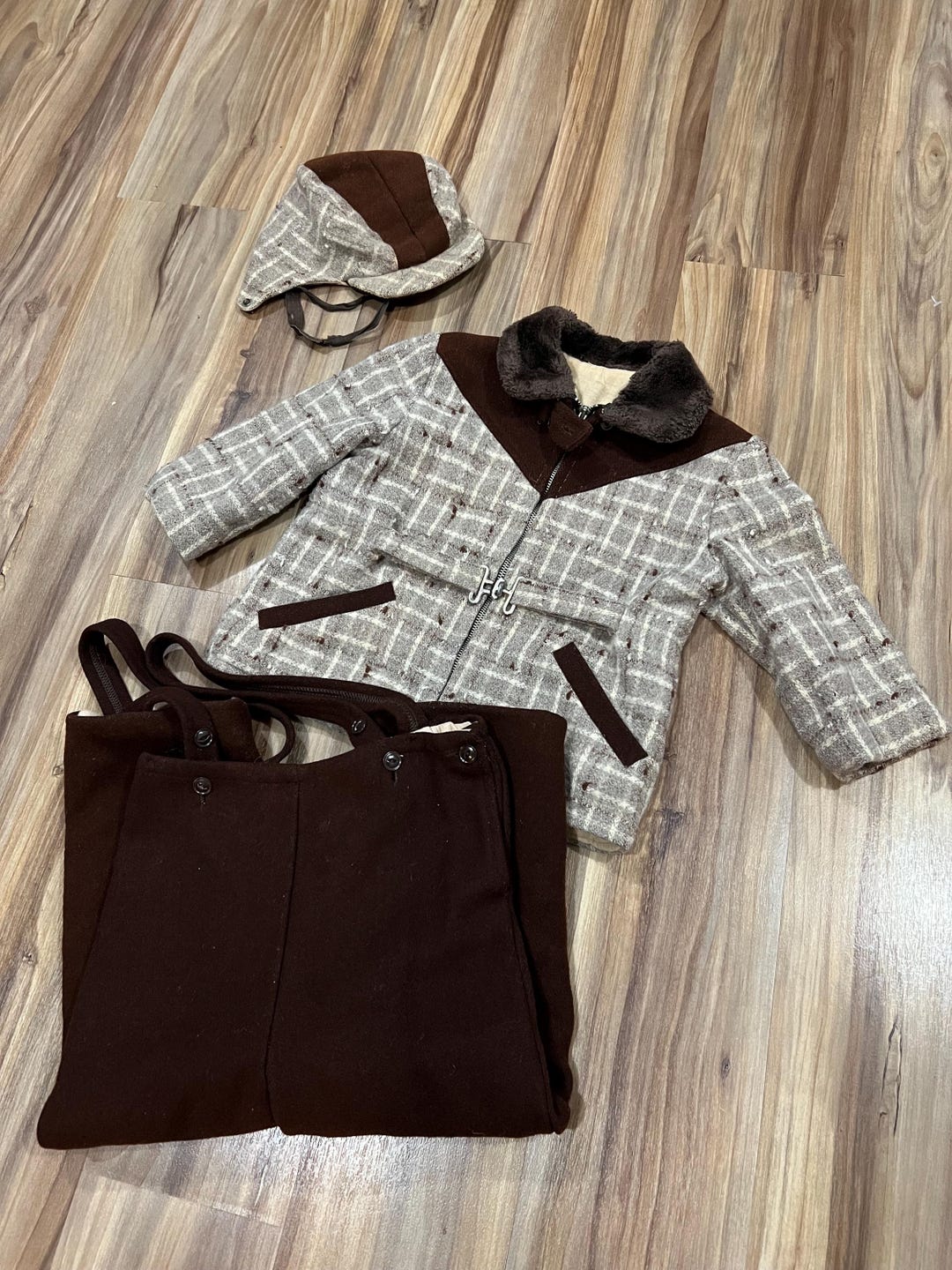 Vintage 30s 40s Children’s Kids 3 Piece Wool Jacket Pants and Hat Play ...