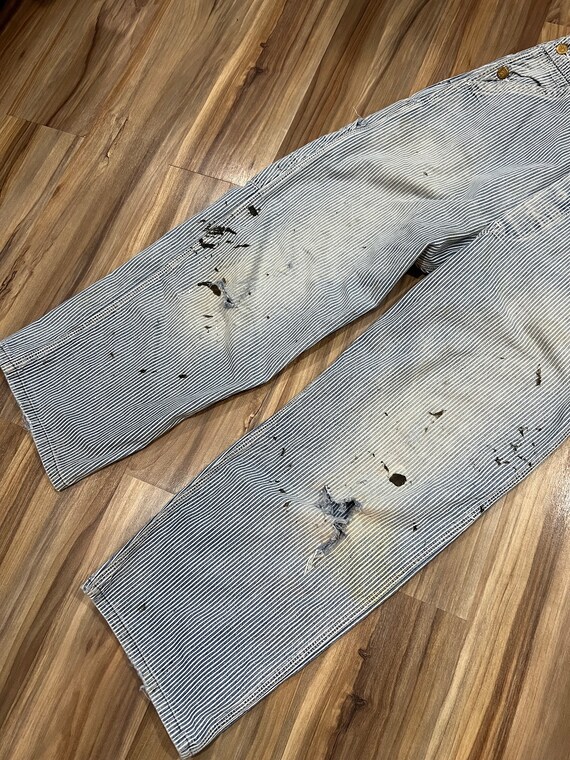 Vintage 60s Distressed Lee Denim Hickory Pinstripe Ov… - Gem