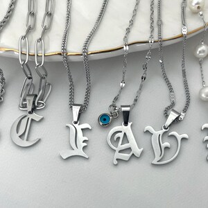 SILVER Stainless Steel Initial Necklace A Perfect Gift for Any Occasion ...