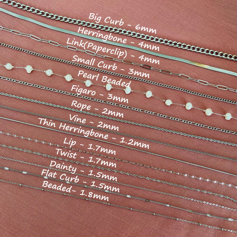 SILVER Chain Necklace for Men Stainless Steel Chain Layered - Etsy