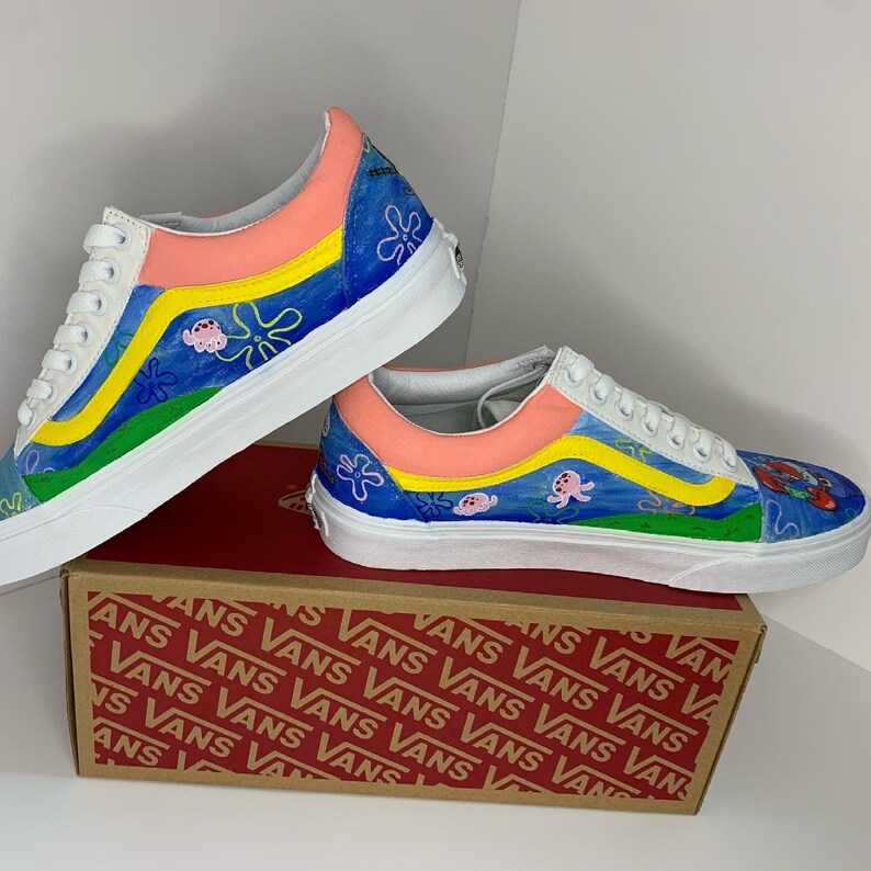 Spongebob Custom Painted Vans - Etsy
