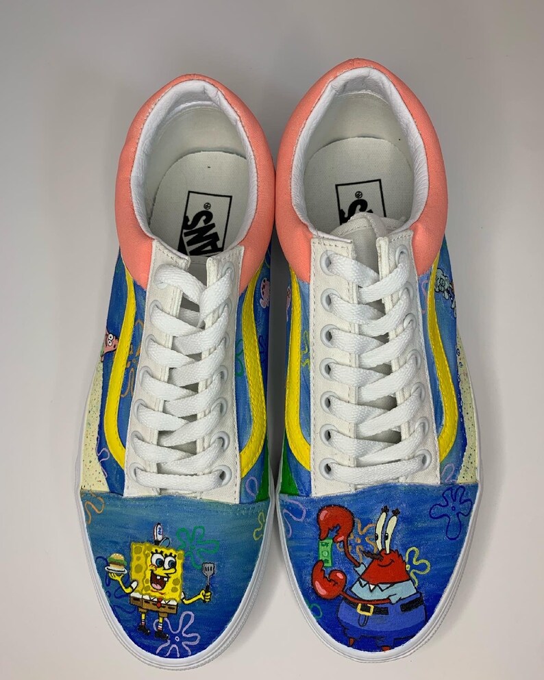 Spongebob Custom Painted Vans - Etsy