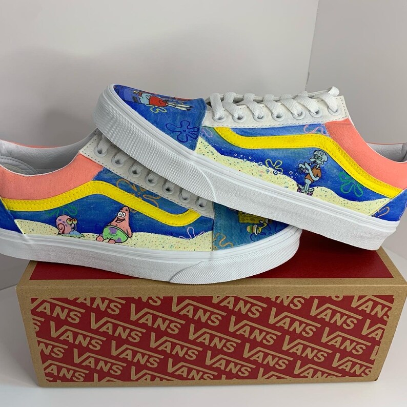 Spongebob Custom Painted Vans - Etsy
