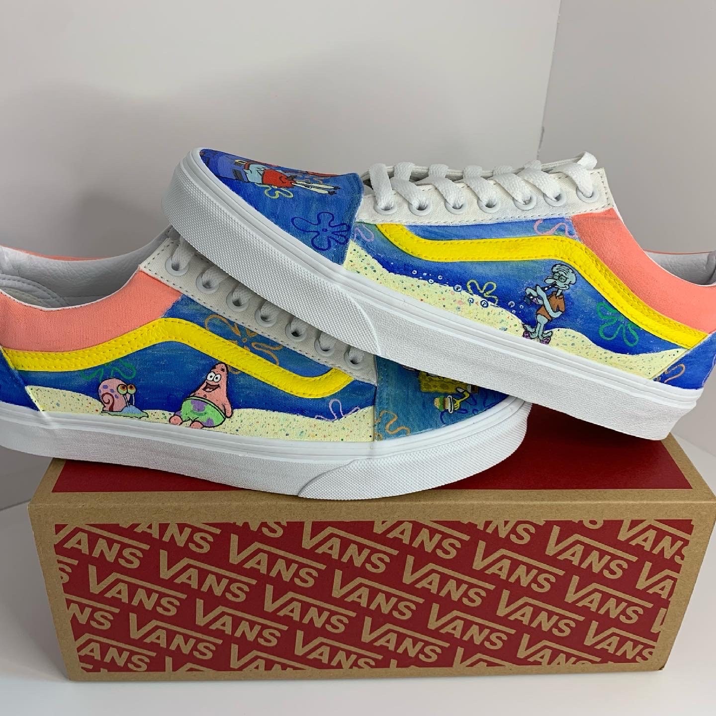 Spongebob Custom Painted Vans - Etsy