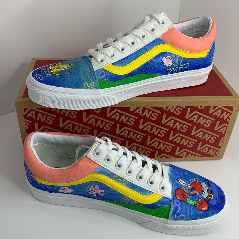 Spongebob Custom Painted Vans - Etsy